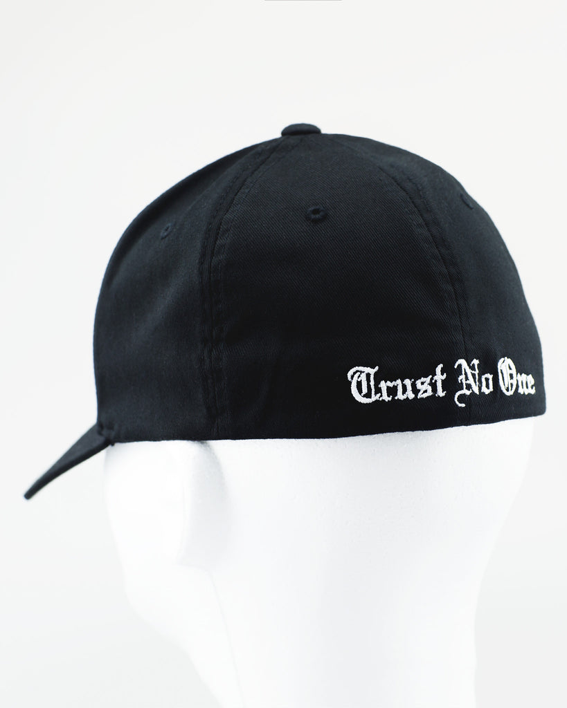 Trust No One - Structured Curved Bill Flexfit Hat - Black